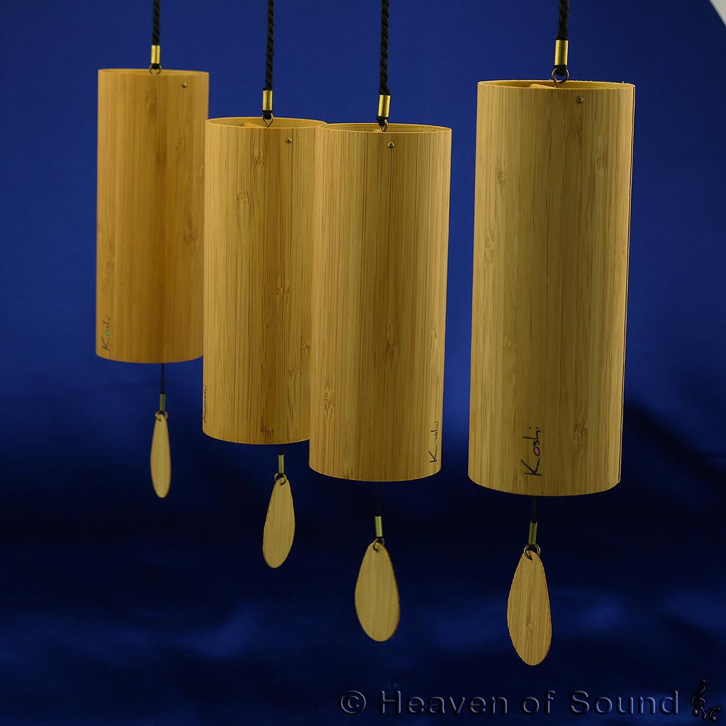 Koshi Bamboo Wind Chimes made in France - Complete Set of 4, with or w ...